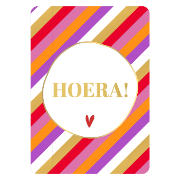 Wenskaart | Hoera (hartje) - Leuk voor een feest!